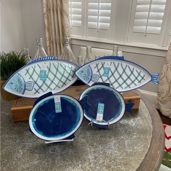 Sigrid Olsen | Dining | Sigrid Olsen Blue Tuna Melamine Platters 2 ...